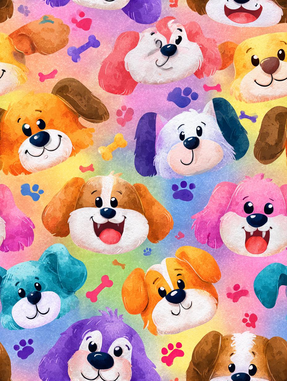 Dogs Digital Paper Pack 52 Cute Puppy Pet Seamless Backgrounds for ...