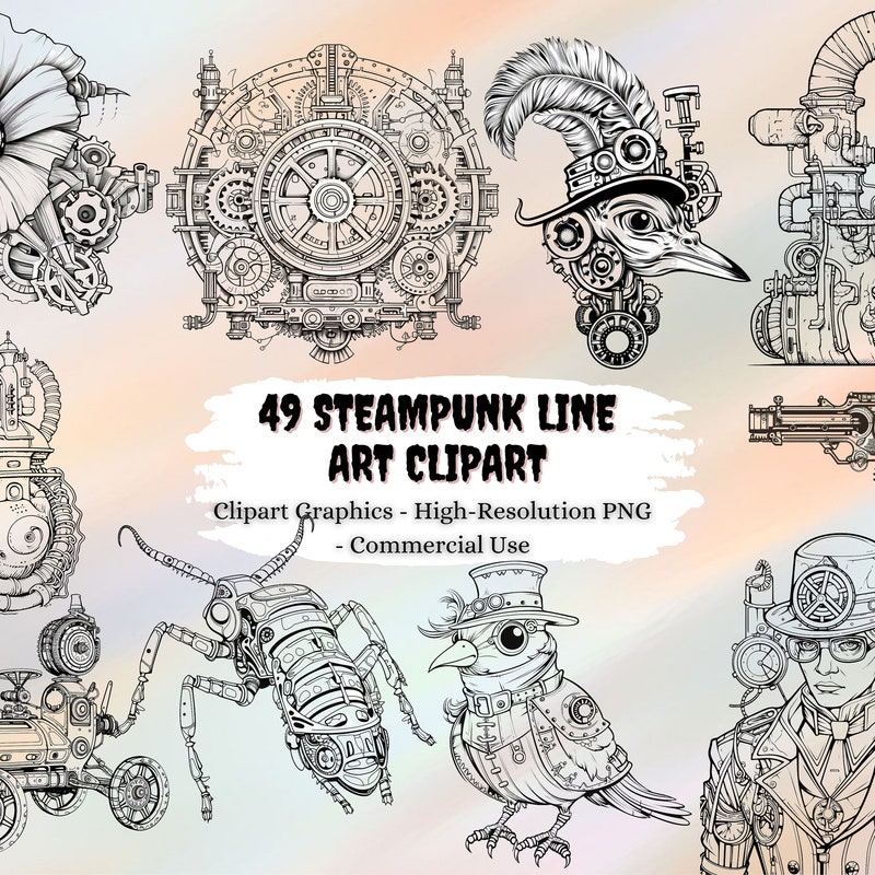 Steampunk Line Art Images - Etsy