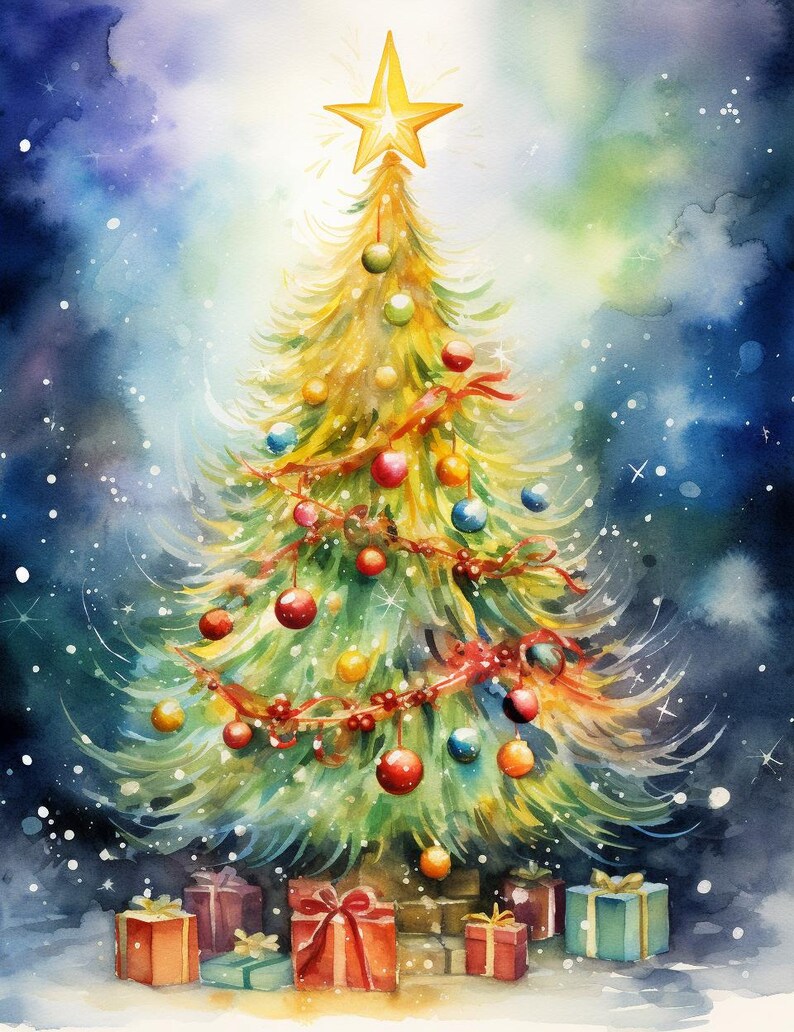 36 Whimsical Christmas Tree Junk Journal Half Pages, Printable Paper ...