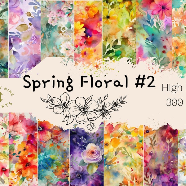 Flower Digital Paper - Etsy