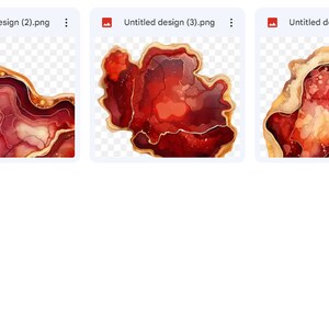 6 Red Agate Borders Clipart, Red Watercolor Geode Clipart Gold Glitter ...