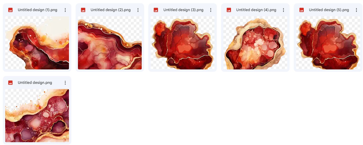 6 Red Agate Borders Clipart Red Watercolor Geode Clipart - Etsy