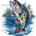 10 Jumping Bass Png, Fish Png Sublimation, Fish Png, Hand Drawn Fish ...