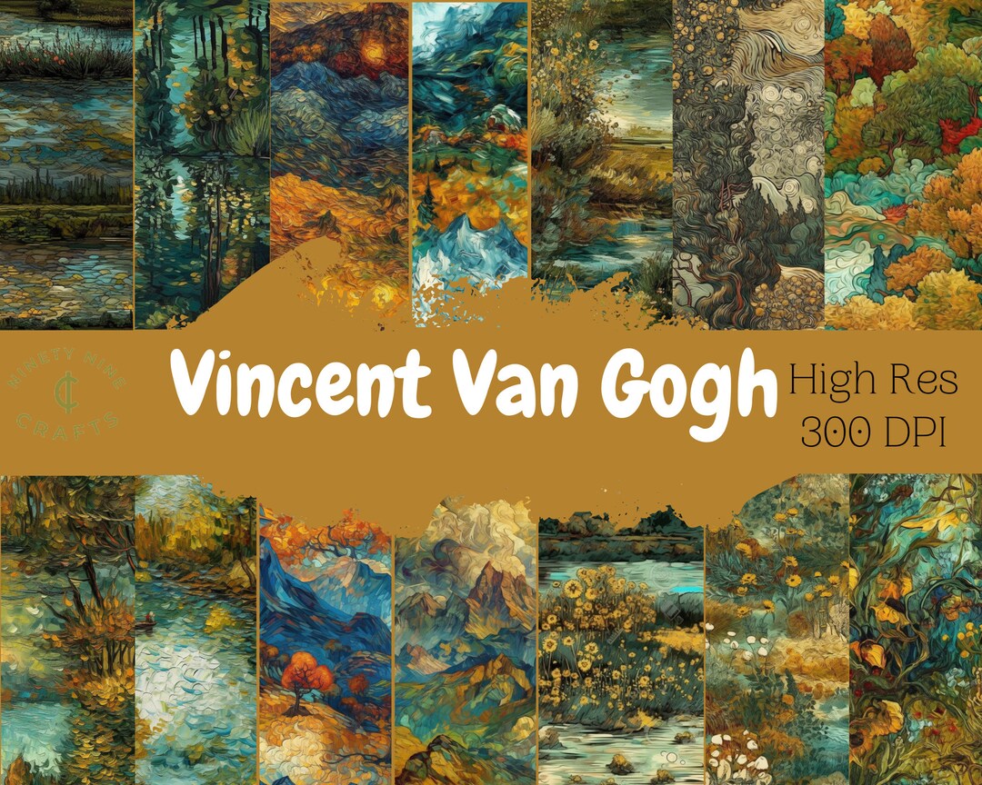 Vincent Van Gogh Digital Paper - Set 1 - Seamless Vincent Van Gogh ...