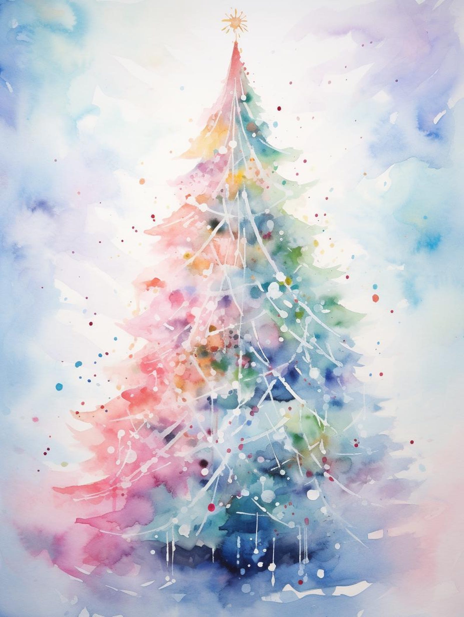 36 Whimsical Christmas Tree Junk Journal Half Pages, Printable Paper ...