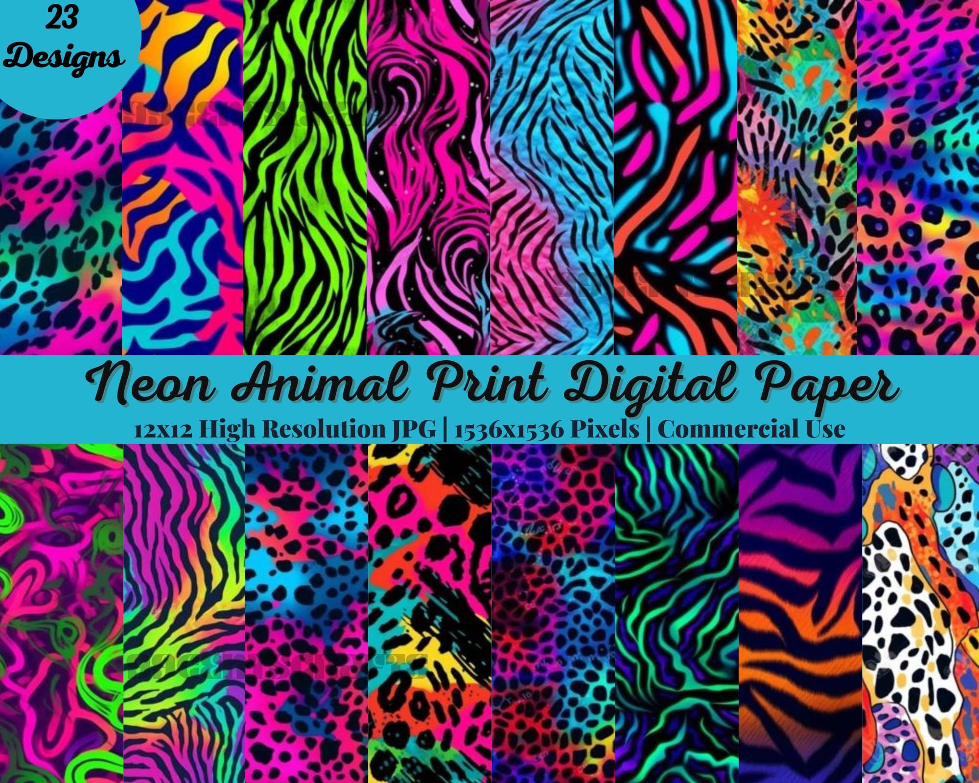 Colorful Neon Zebra Print