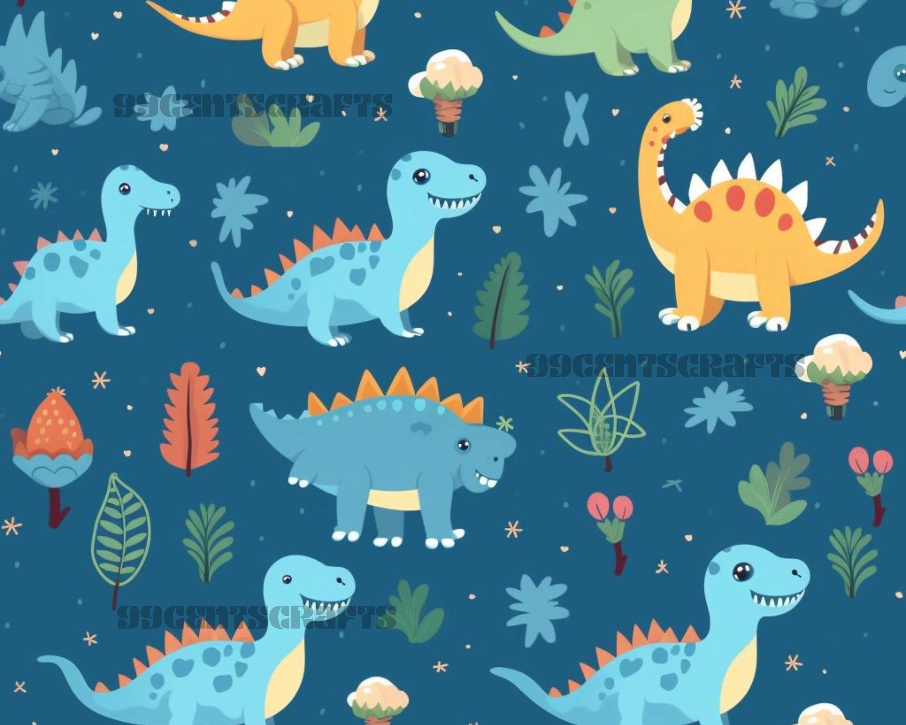 20 Dinosaurs Pattern Dino Land Repeat Tile Surface Pattern - Etsy