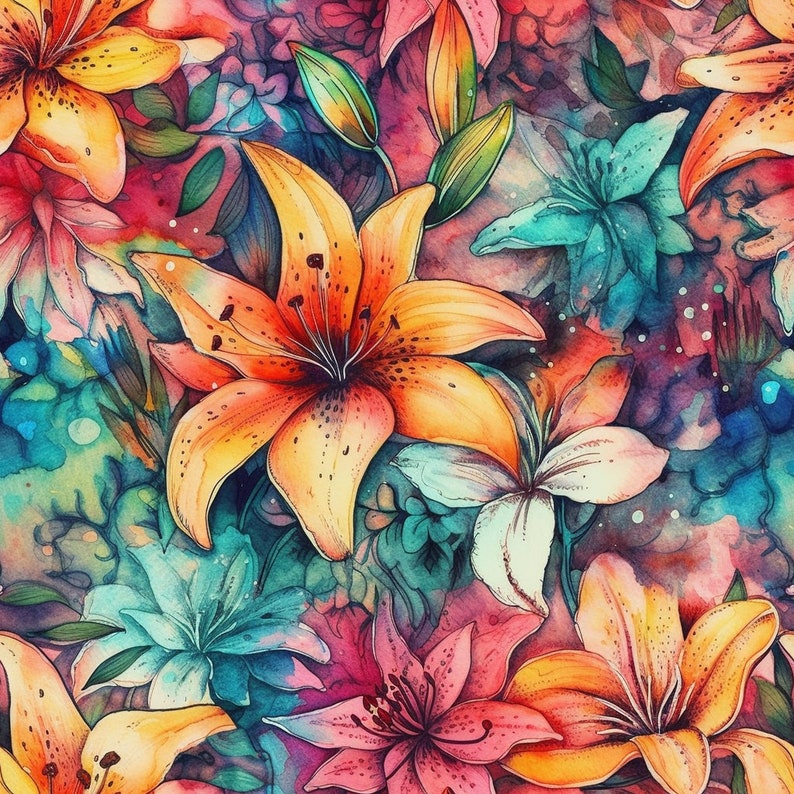 Spring Summer Floral Print Seamless Pattern Repeating File for Fabric ...