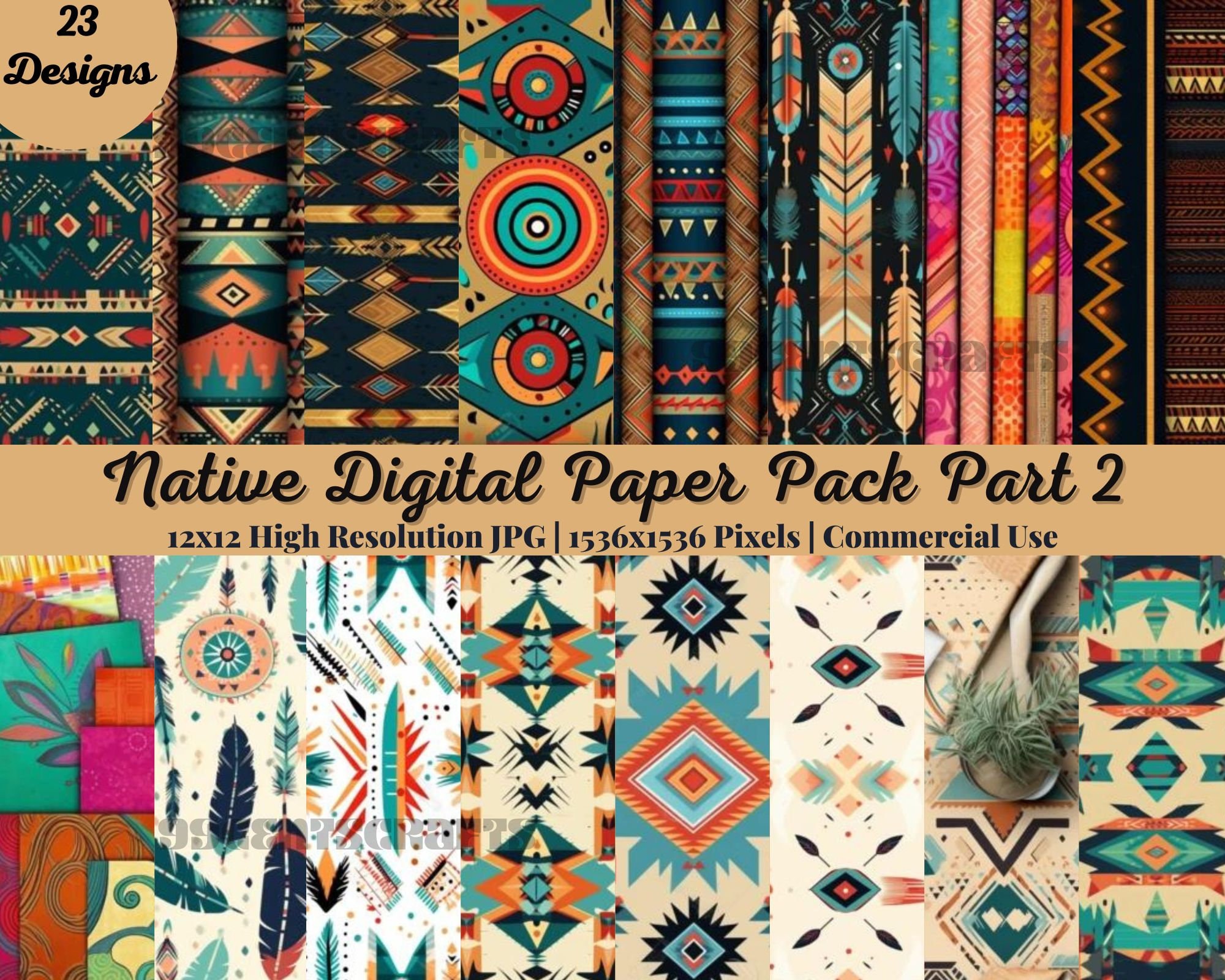 23 Native Digital Paper Pac, Scrapbooking Pages, Background, Scrapbook ...