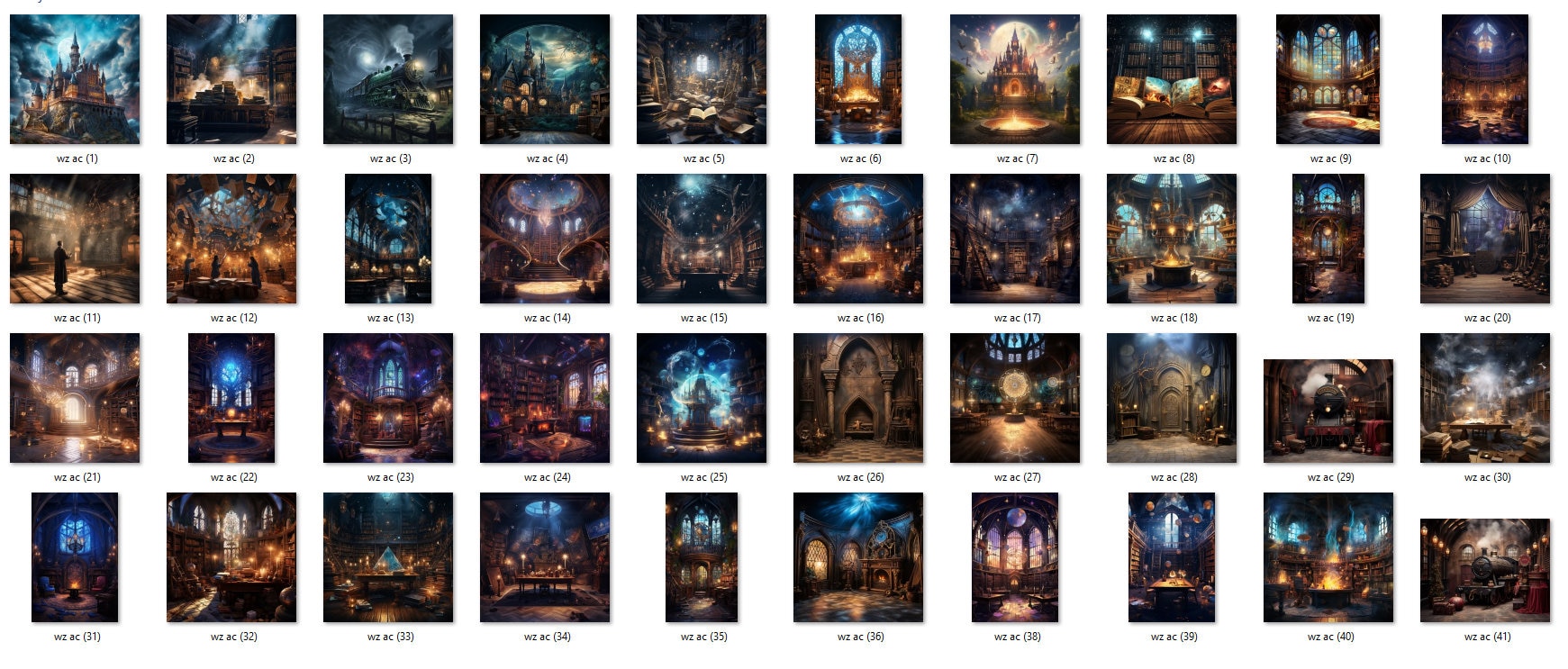 40 Wizard Academy Digital Paper(set-2), Magic School Background, Wizard ...