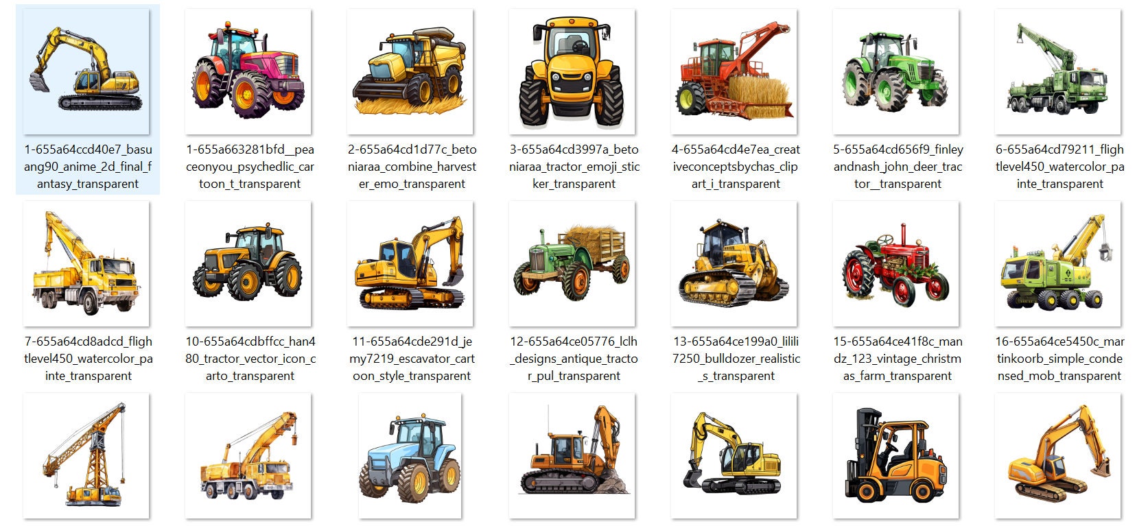21 Tractor Clipart Set Tractor Bundle Clip Art Set - Etsy