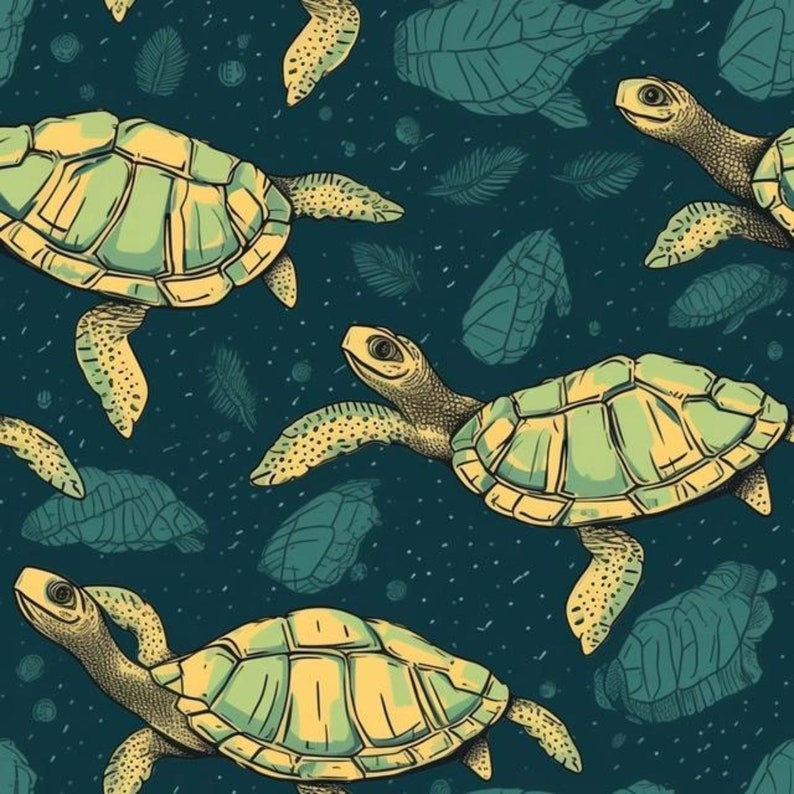 19 Sea Turtle Seamless File Digital Seamless Patterns Papers ...