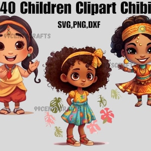 40 Cute Chibi Children Clipart, Children Png, Child Clipart, Boy and ...