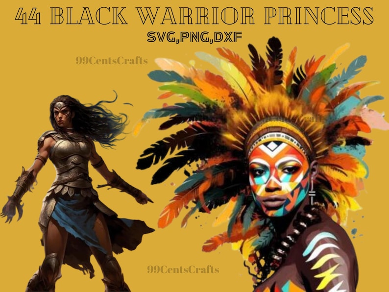 44 Watercolor Black Girls Clipart Bundle Black Warrior Princess Clip ...