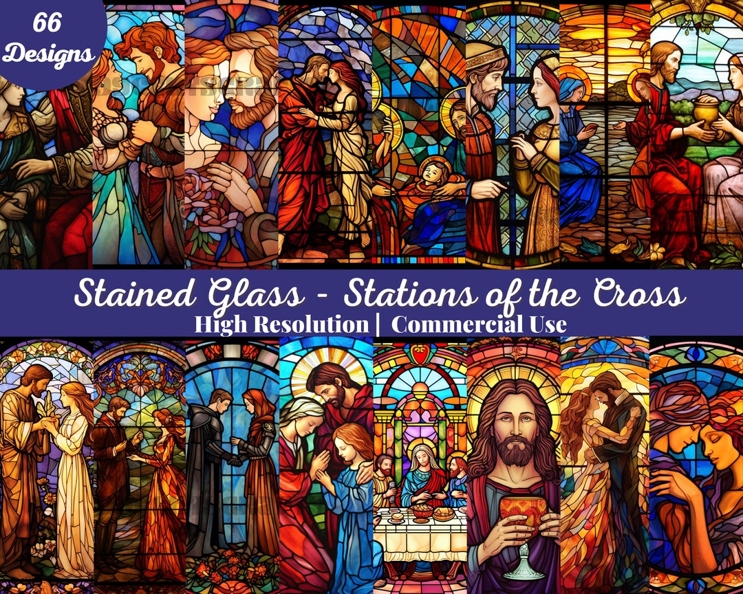 66 Stained Glass - Stations of the Cross - Christian Religions Clipart ...