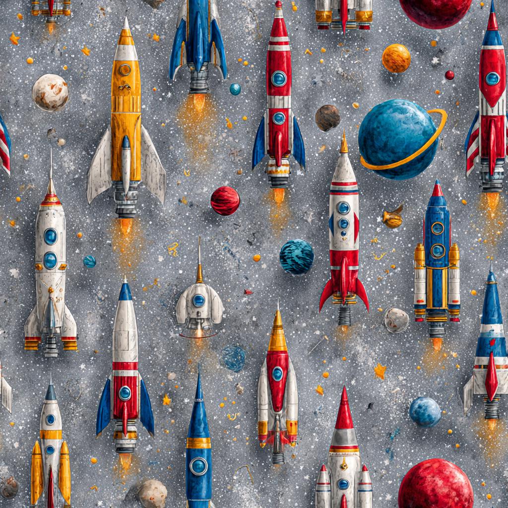 Space & Rockets Pattern Digital Paper | Cosmic Planets Backgrounds ...
