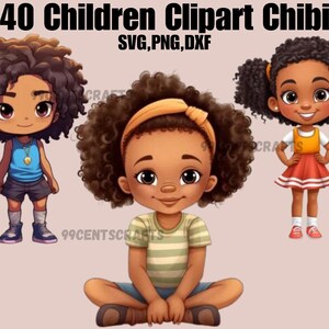 40 Cute Chibi Children Clipart, Children Png, Child Clipart, Boy and ...