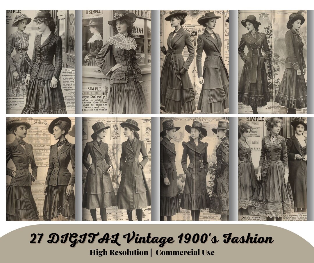 27 DIGITAL Vintage 1900's Fashion Ephemera for Junk Journals ...
