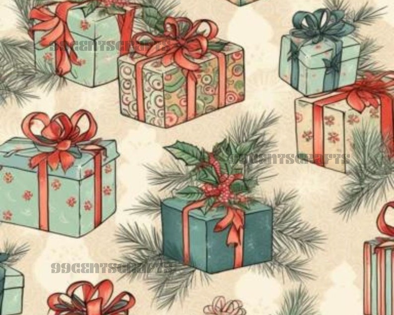 20 Rustic Christmas Digital Paper, Printable Scrapbook Paper, Christmas ...