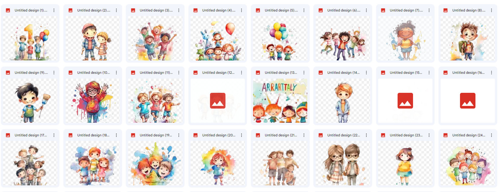 54 Watercolor Cartoon Kids Clipart, Cute Children Jumping With Joy ...