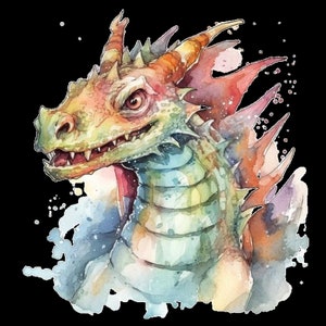 101 Fantasy Dragons Watercolor Clipart Magical Mystical Art - Etsy