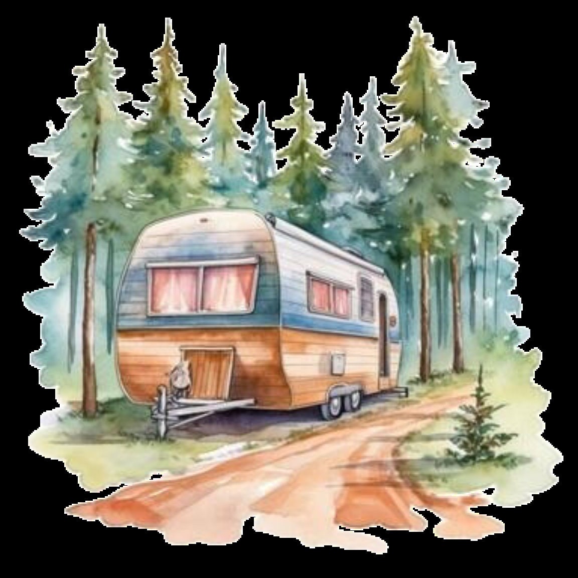 100 Watercolor Caravan Clipart Floral Caravan Clipart Forest - Etsy UK