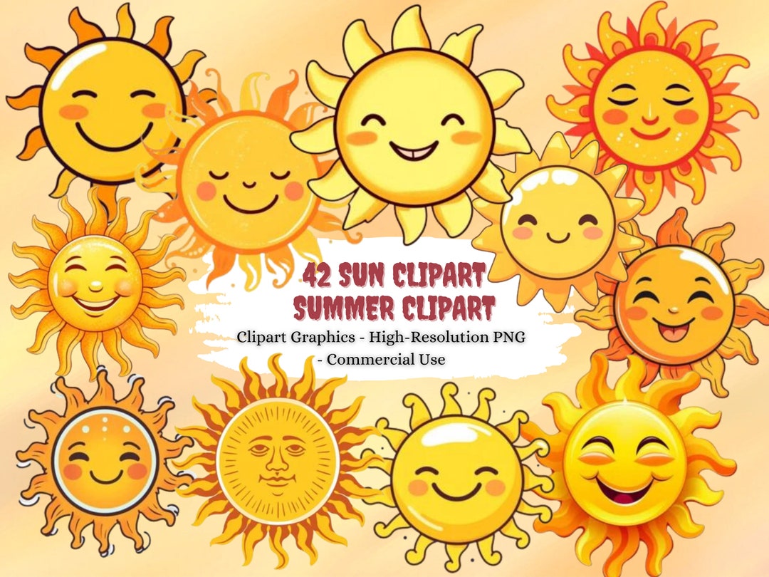 42 Sun Clipart Summer Clipart Warm Sun Png Clipart Hand Drawn ...