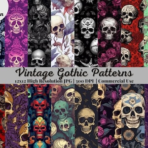 65 Vintage Gothic Seamless Patterns Pack of Vintage Digital Patterns ...