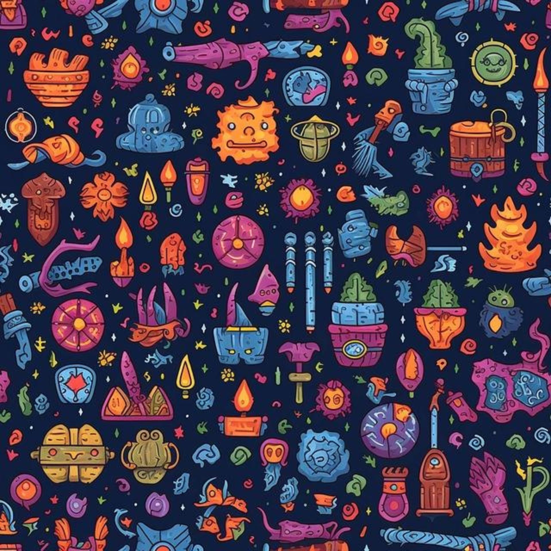 68 Wizard Pattern Digital Paper Seamless Pattern Wizard Junk - Etsy
