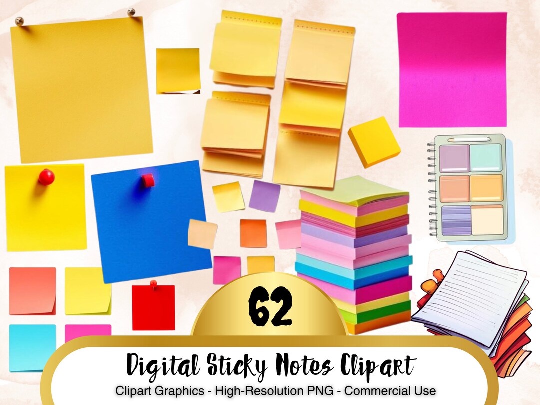 62 Digital Sticky Notes Digital Stickers Png Stickers Goodnotes Planner ...