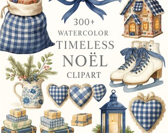 Watercolor Timeless Noël Clipart, Cozy Winter Clip Art Bundle ...