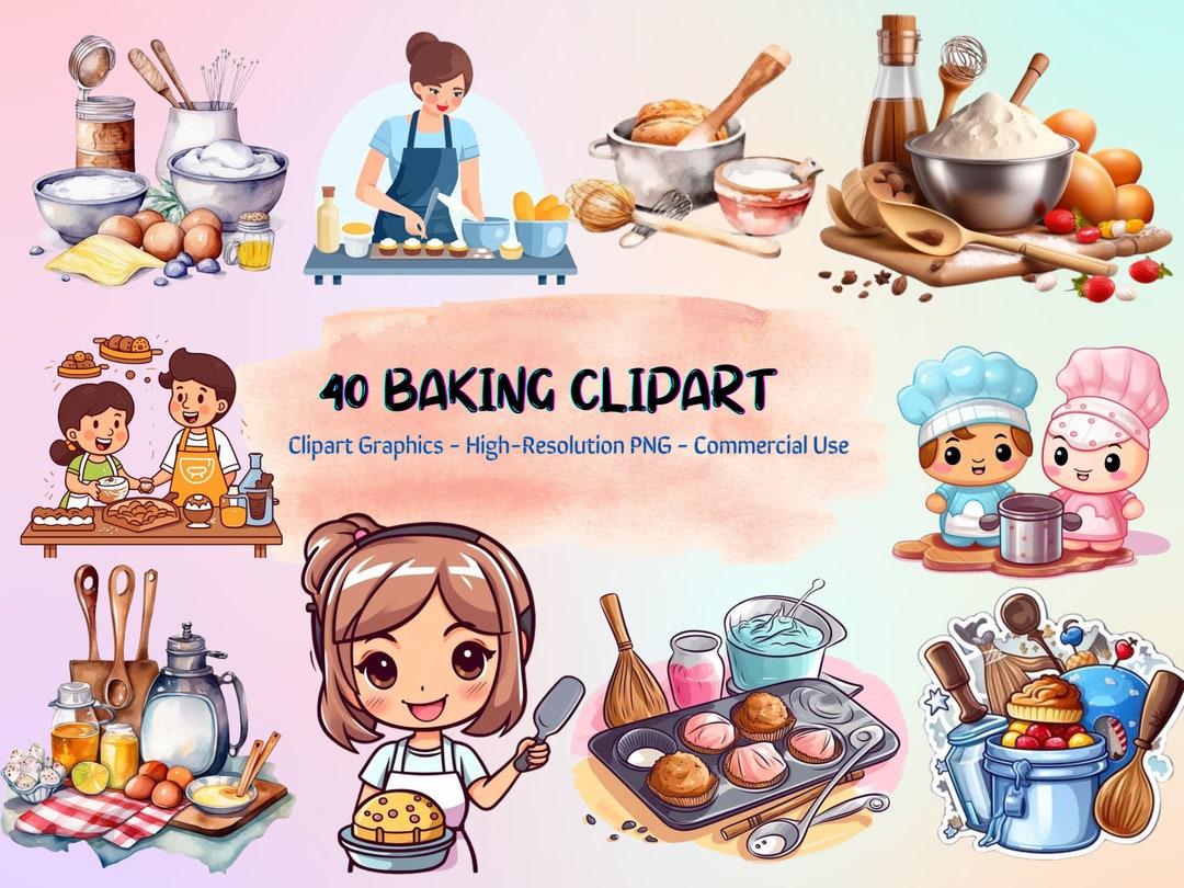 40 Baking Clipart, Cooking Tools, Bakery, Bread, Cook, Dessert, Kitchen ...