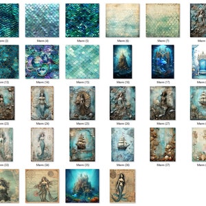 46 Ocean's Whisper Junk Journal Kit, Mermaid Digital Paper for ...