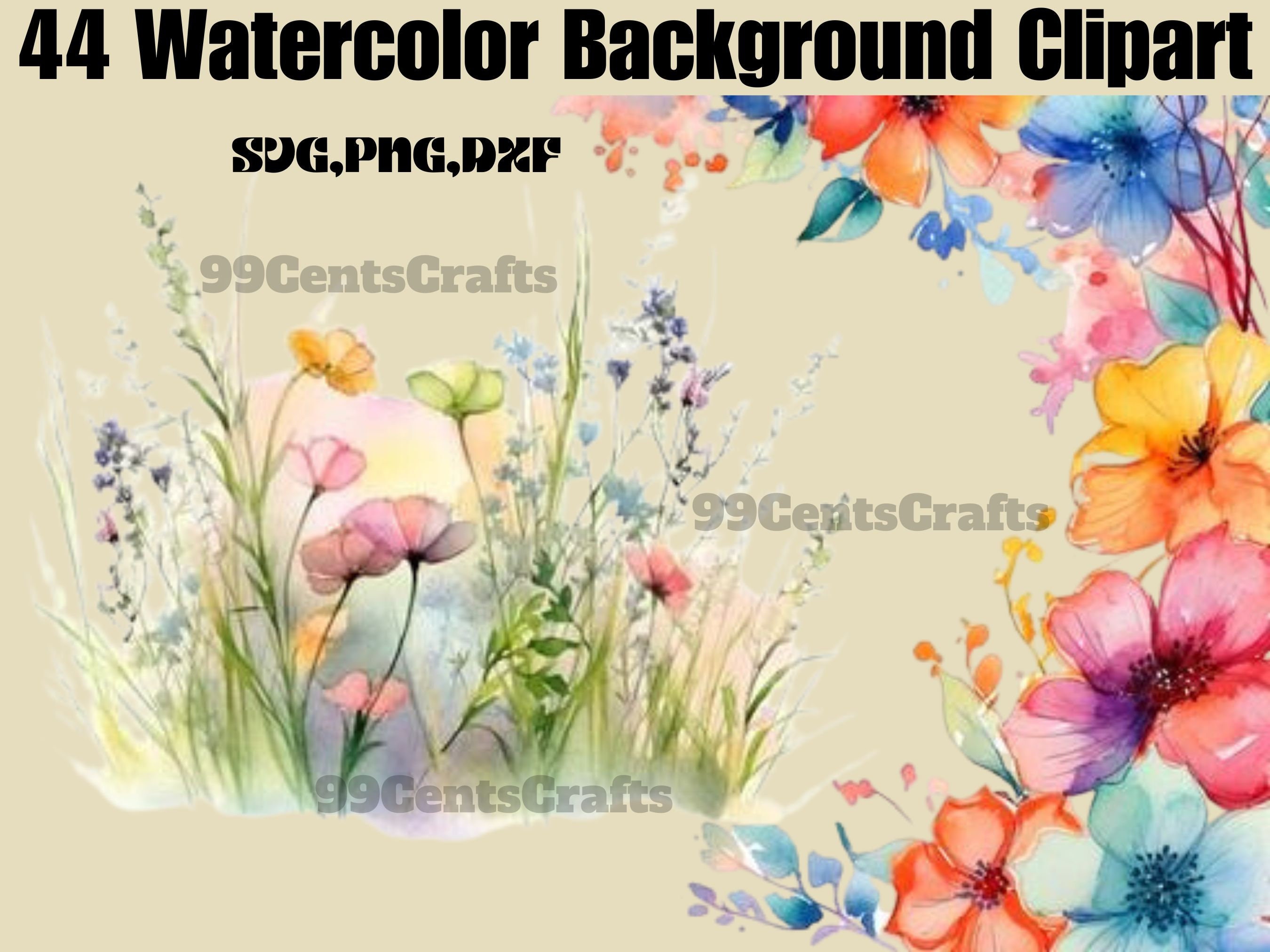 44 Watercolor Background Clipart Watercolor Border - Etsy