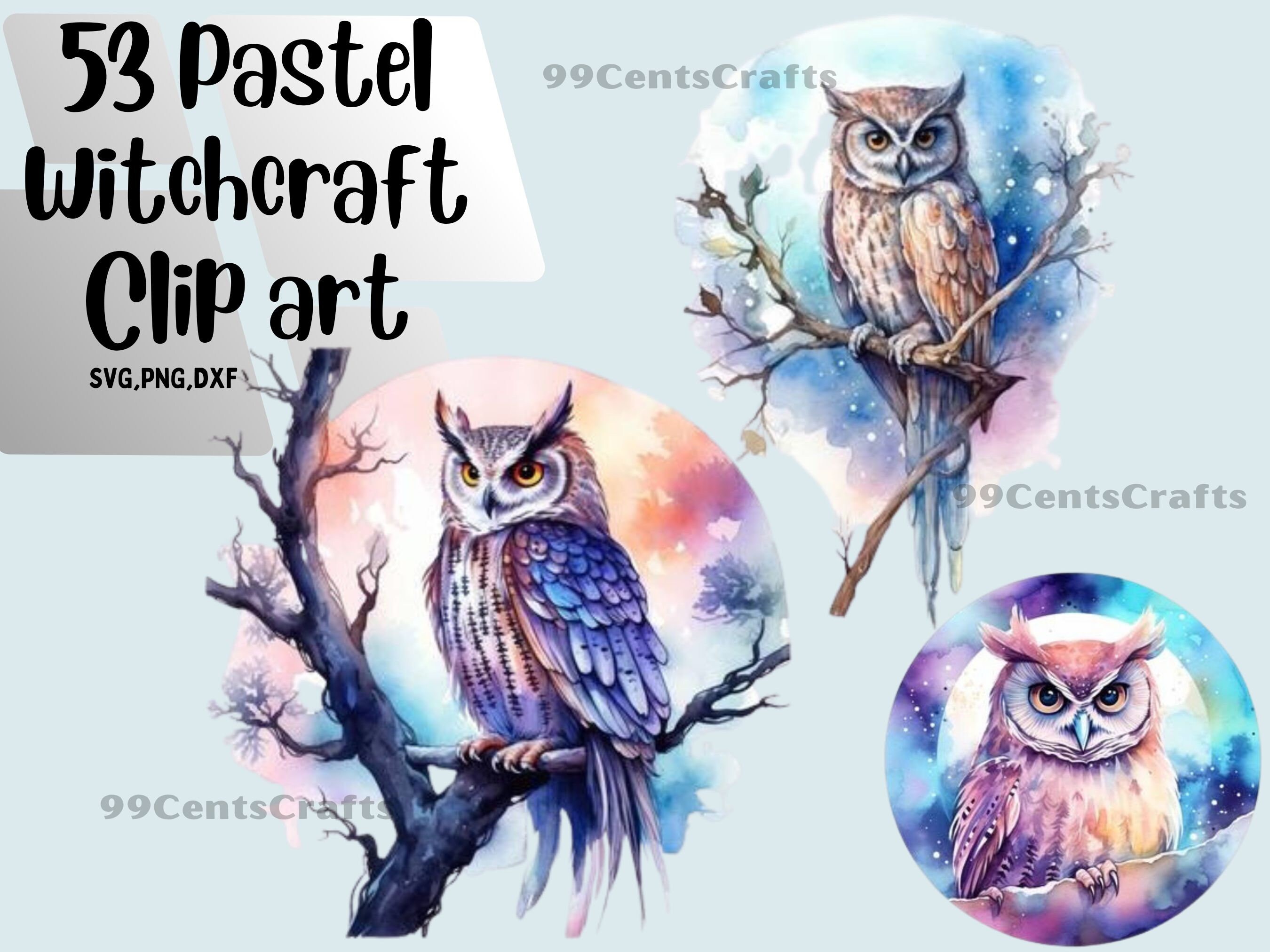 53 Pastel Witchcraft Clip Art PNG Watercolor Pastel Witch - Etsy