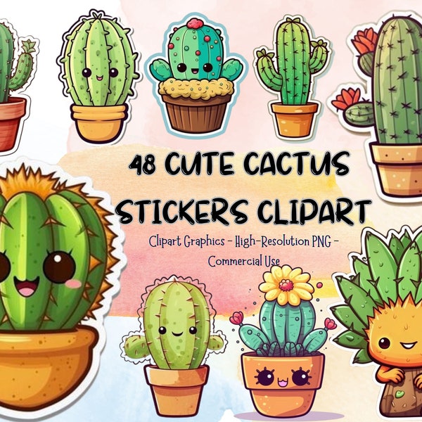 Cactus Stickers - Etsy