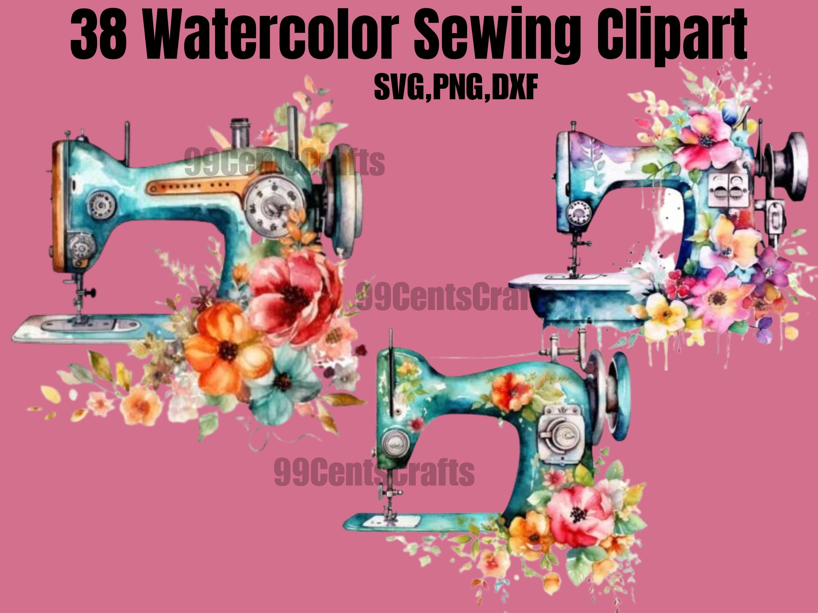38 Watercolor Sewing Clipart Graphicinstant Download - Etsy
