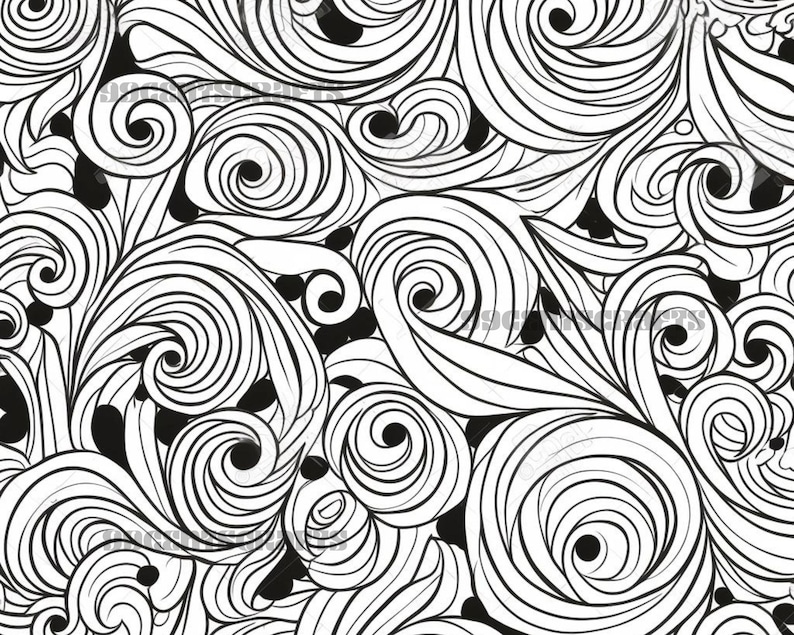 20 Black and White Doodle Digital Paper Pack. Patterns Scrapbooking ...