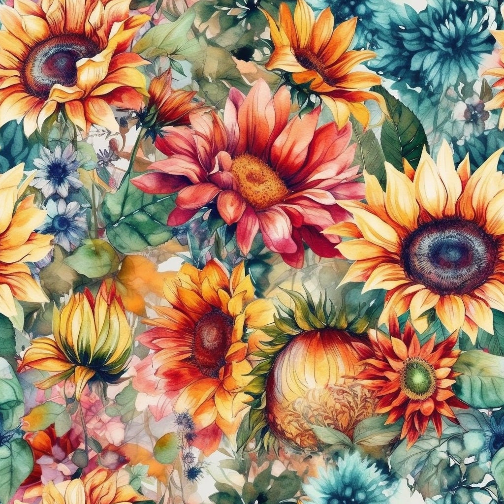 Spring Summer Floral Print Seamless Pattern Repeating File for - Etsy