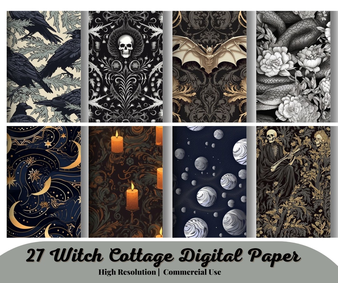 27 Witch Cottage Digital Paper Textures, Seamless Grunge Pattern ...