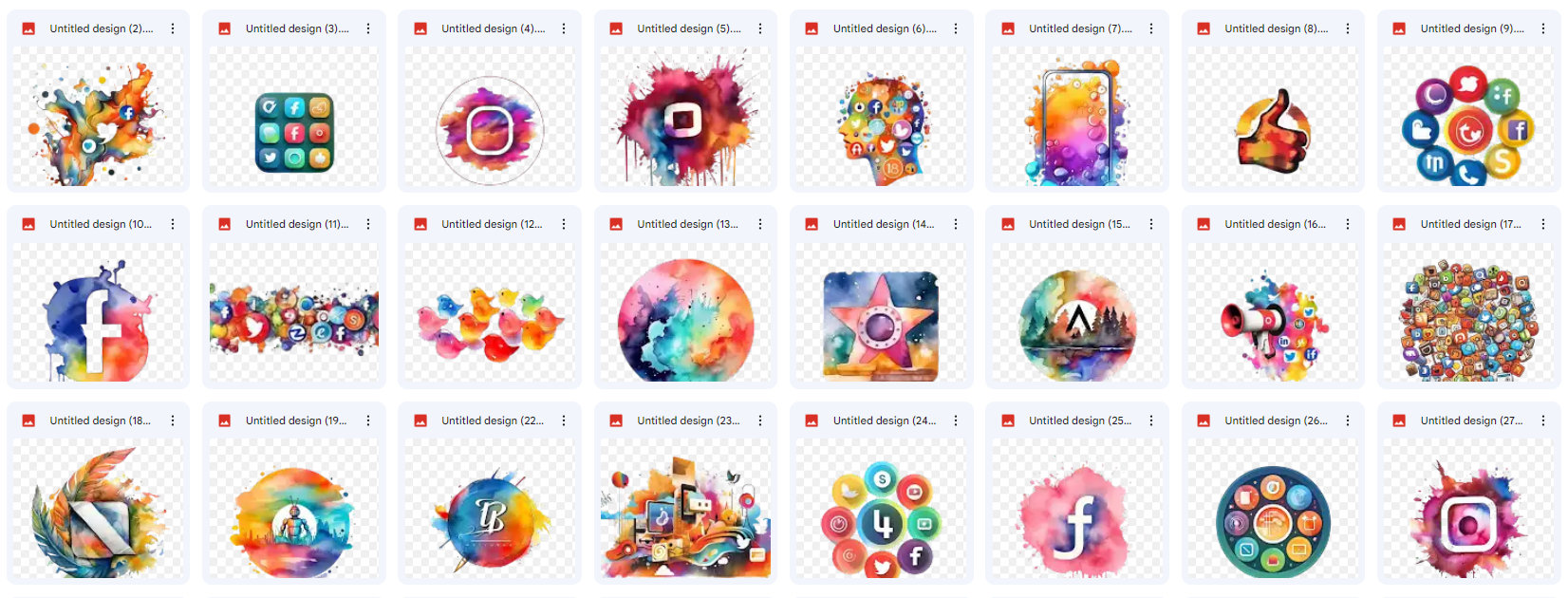44 Watercolor Social Media Icons Clipart, Website Icons, Blog, Blogger ...