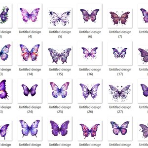 43 Purple Butterfly Clipart, Flowers Clipart, Png Files With ...