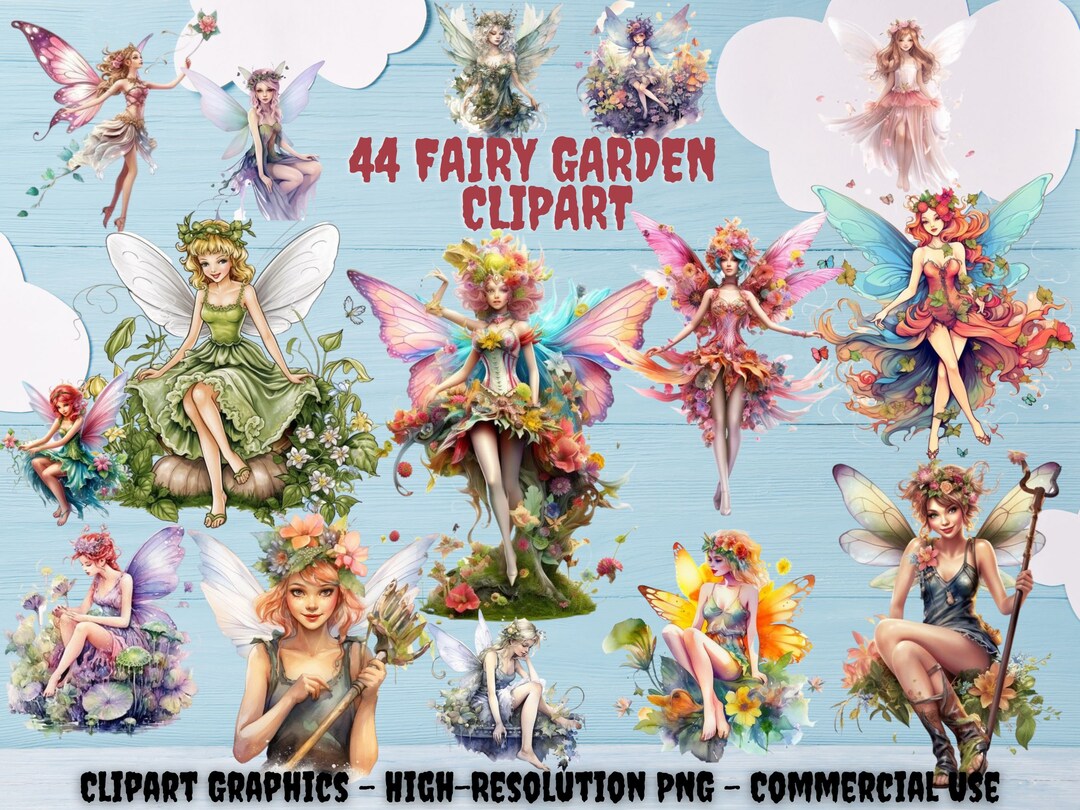 44 Fairy Garden Clipart Watercolor PNG Enchanted Forest Fairy PNG ...