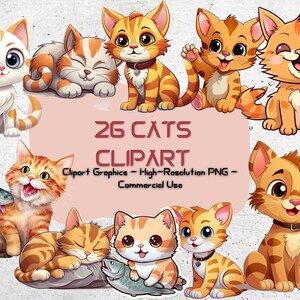 26 Cats Clipart Commercial Use, Kitten Cat Clipart,transparent PNG ...
