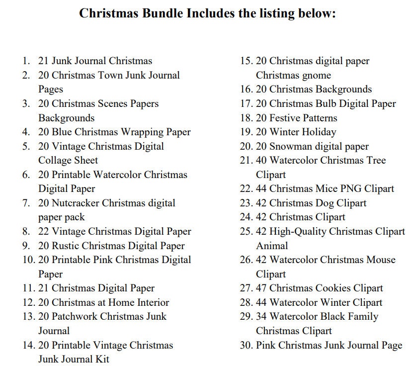 Mega Christmas Clipart- Digital Paper Bundle, Commercial Use ...