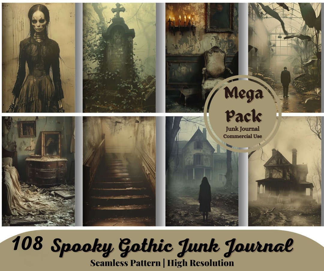 108 Spooky Gothic Junk Journal Pages Instant Download Digital Scrapbook ...