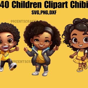 40 Cute Chibi Children Clipart, Children Png, Child Clipart, Boy and ...
