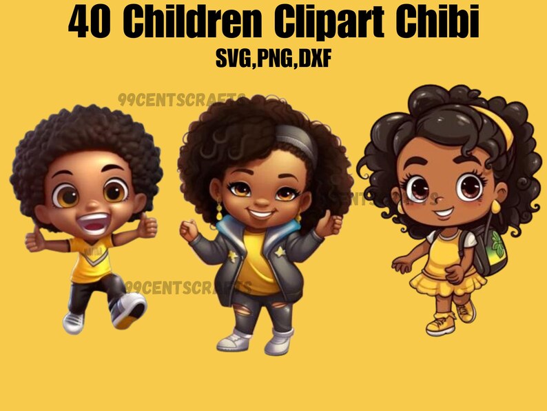 40 Cute Chibi Children Clipart Children Png Child Clipart - Etsy