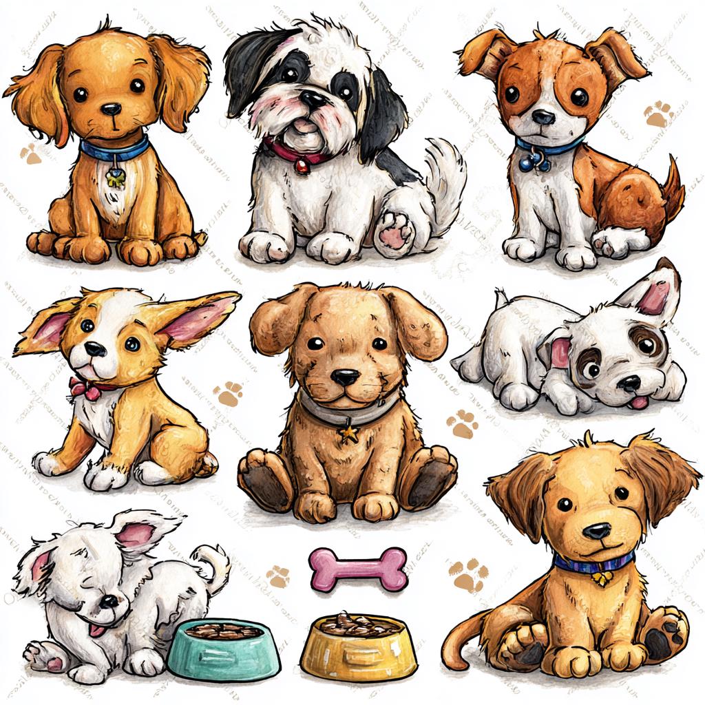 Dogs Digital Paper Pack 52 Cute Puppy Pet Seamless Backgrounds for ...