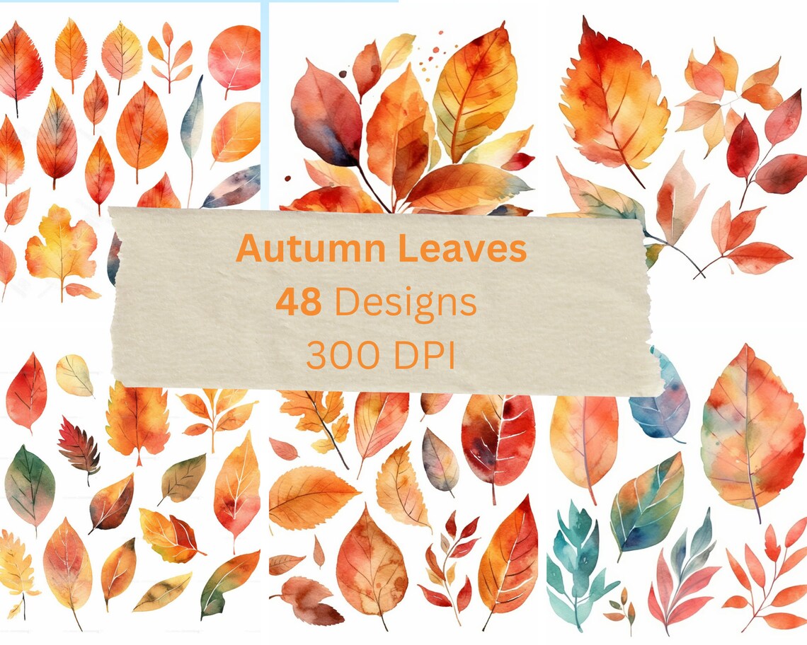 Watercolor Fall Leaves Clipart Autumn Clipart Fall Clipart Thanksgiving ...